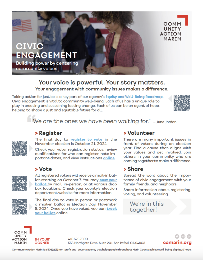Our civic engagement is vital to community well-being.